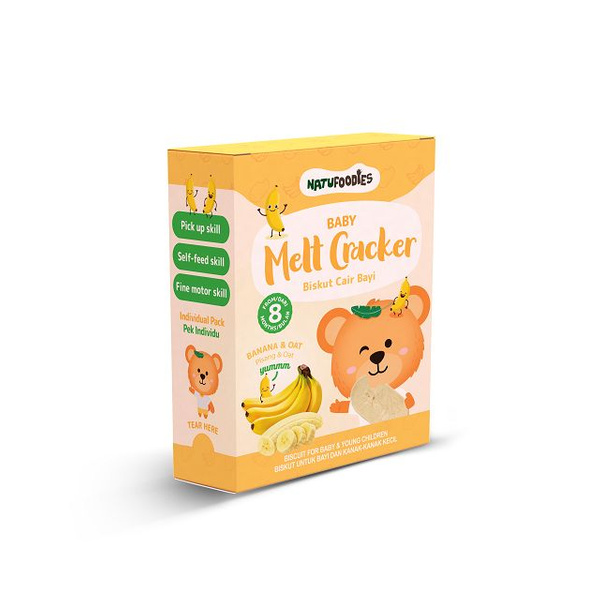 Natufoodies Baby Melt Cracker - Banana Oat (3gm X 12's) - Awesome Baby