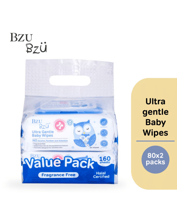 Bzu Bzu Ultra Gentle Baby Wipe 80's Twin - Awesome Baby