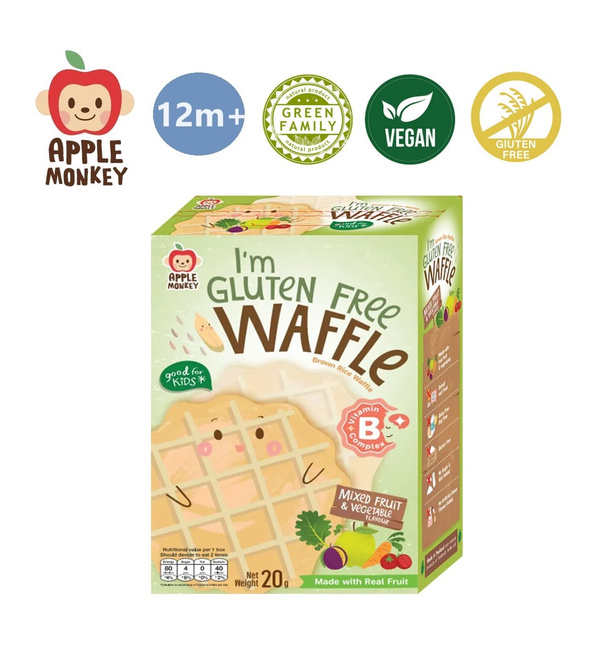 Apple Monkey I'm Gluten Free Waffle Mixed Fruit & Vegetable Flavour ...
