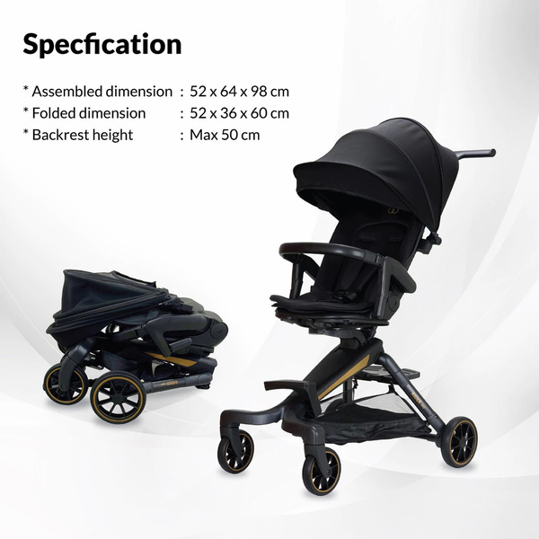 Koopers Rider 360 Stroller Black Gold - Awesome Baby