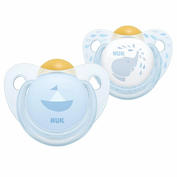 NUK Blue Elephant Design (6-18 Month) Latex Soother Twin Pack - Awesome ...
