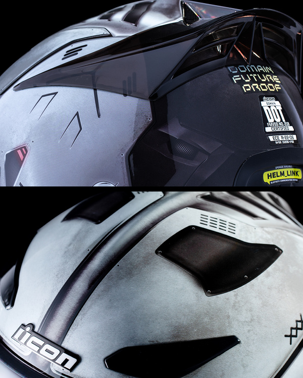 ICON DOMAIN FUTURE PROOF GREY HELMET - Bikerbox Inc.
