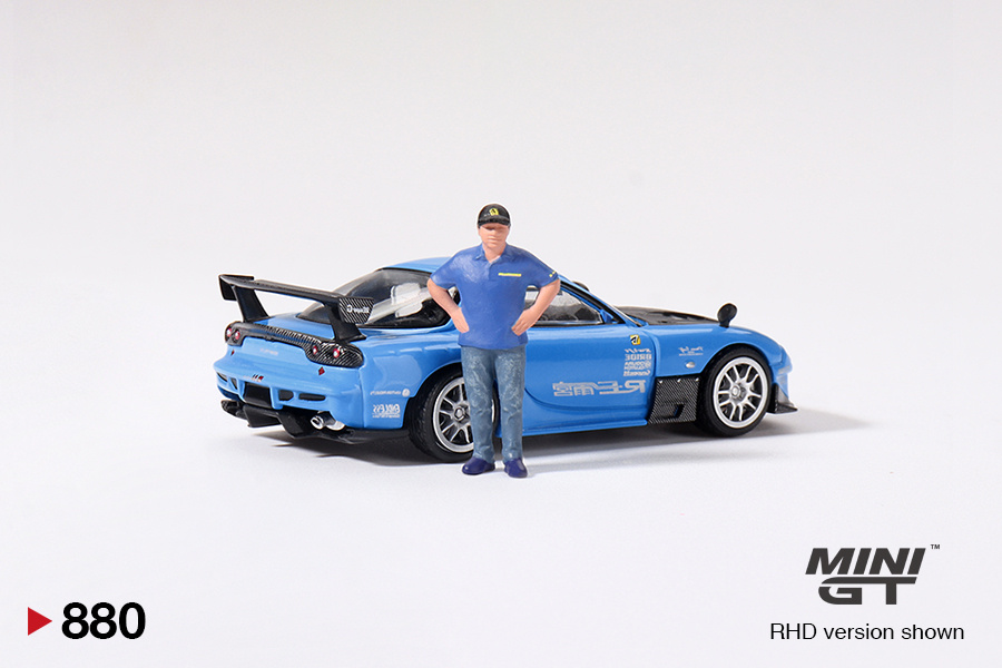 Mini GT 880 Mazda RX-7 RE-Amemiya 20B NA 3 ROTOR-7 w Ama-san Figure ...