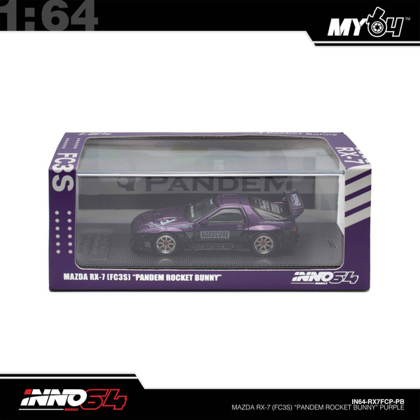 INNO64 1:64 MAZDA RX7 (FC3S) "PANDEM ROCKET BUNNY" Purple IN64-RX7FCP ...