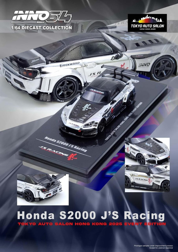 INNO64 Honda S2000 J's Racing Chrome Silver (TASHK25) IN64-S2000JS ...