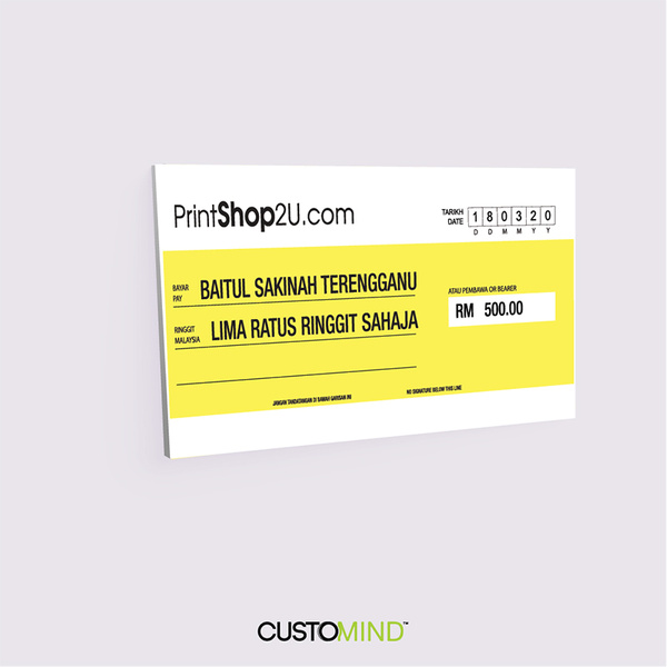 Mockup Cheque - Customind Design & Printing