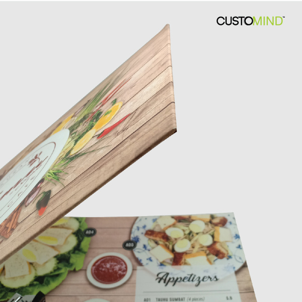 Spot UV Printed Hardcover Menu A4 - Customind Design & Printing