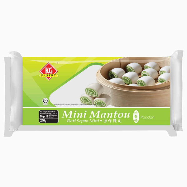 KG Pastry MINI MANTOU PANDAN 12 pieces 240 g - e-Petani Malaysia