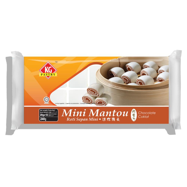 KG Pastry MINI MANTOU CHOCOLATE 12 pieces 240 g - e-Petani Malaysia