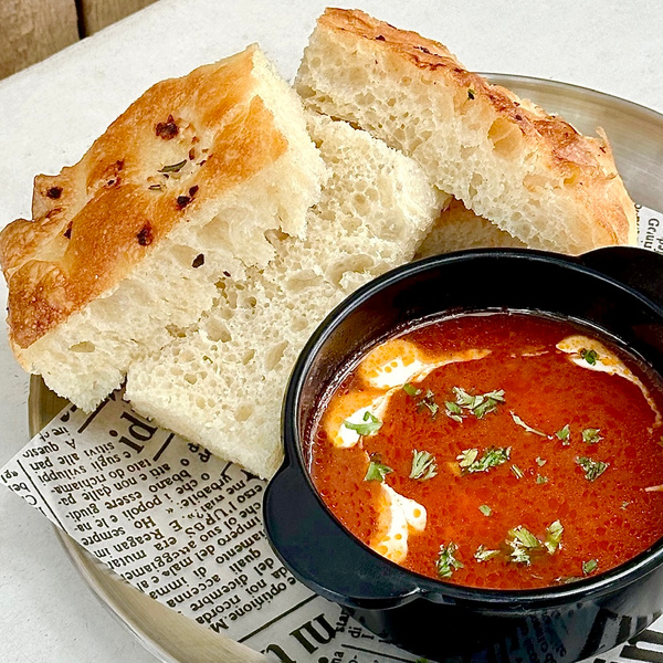 Tomato Soup with Grilled Focaccia 🆕🌟 - Ekues Cabin Cafe