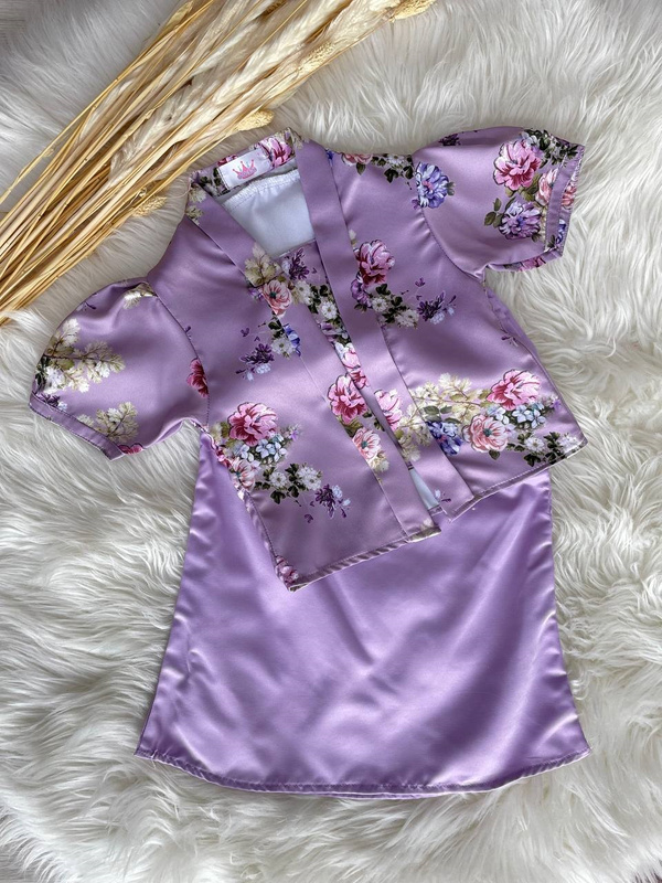 Kebaya Amelia Floral (Bright Lilac) - Gosh Baby Shop - Gosh Kids Design