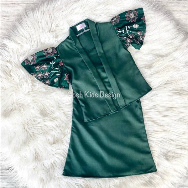 Kebaya Malayka Sulam (Emerald Green) - Gosh Baby Shop - Gosh Kids Design