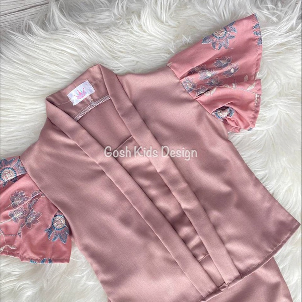 Kebaya Malayka Sulam (Dusty Pink) - Gosh Baby Shop - Gosh Kids Design