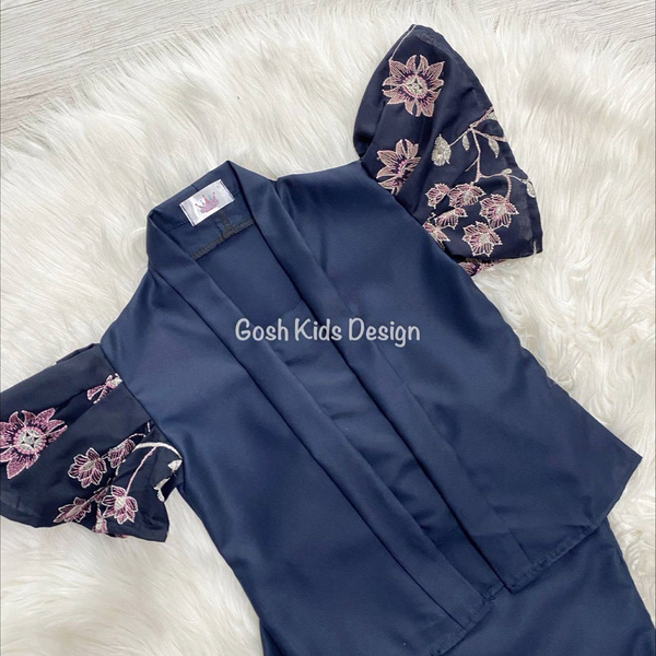 Kebaya Malayka Sulam (Navy Blue) - Gosh Baby Shop - Gosh Kids Design