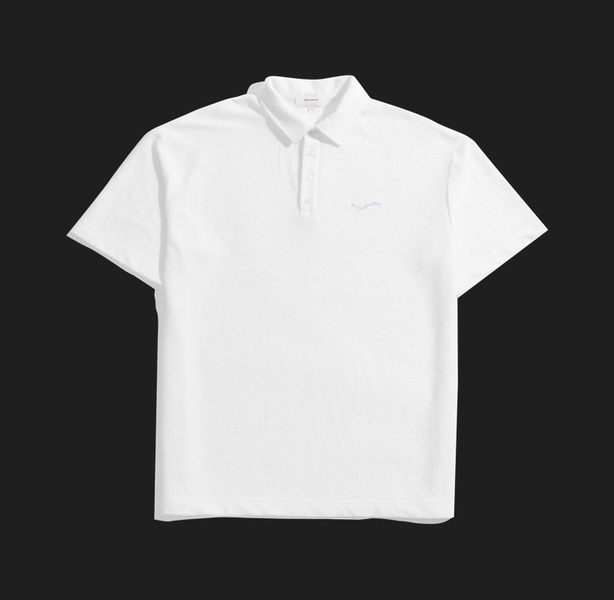 Madmatter - Cursive Logo Terry Polo - White - H I D E