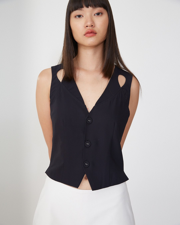 NAVY - Cut Out Vest - H I D E