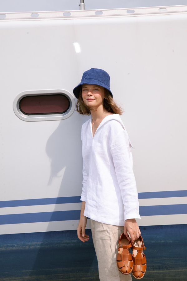 SONGBIRD - Brandy Shirt - White Linen - H I D E