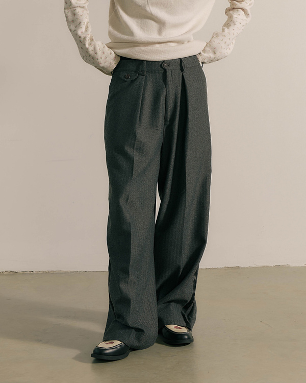 BOYIS - COLLEGE PANTS WOOL - H I D E