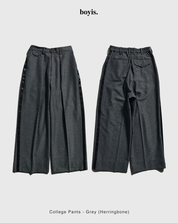 BOYIS - COLLEGE PANTS WOOL - H I D E