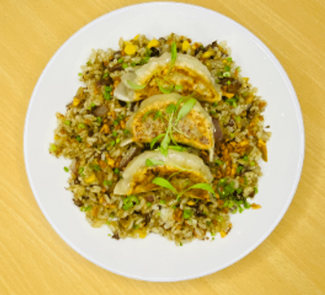 Gyoza Rice Bowl - iVegan Restaurant Ph