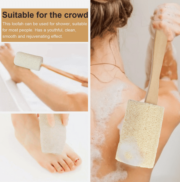 Loofah bath scrub (long handle) - Kantan Kollektiv