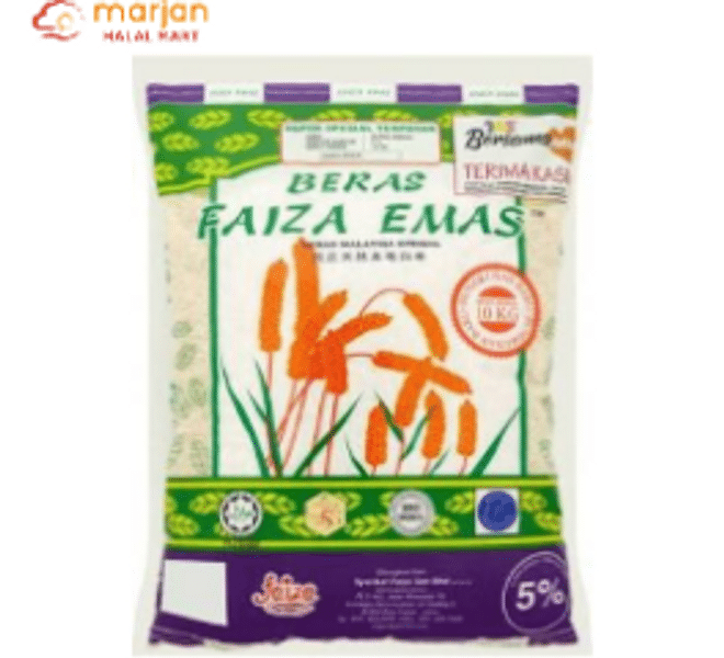 Faiza Beras Emas 10kg - Marjan Halal Mart