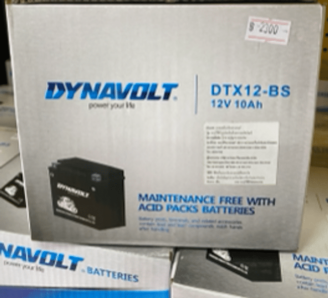 แบตเตอรี่น้ำ DTX12-BS, 12V 10AH Dyna Volt - มาร์แชล โมโตสปอร์ท