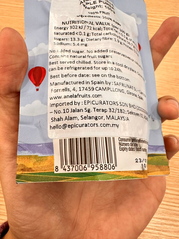 Anela Hop Fruit Puree (100g) - Apple & Banana - Milkshop