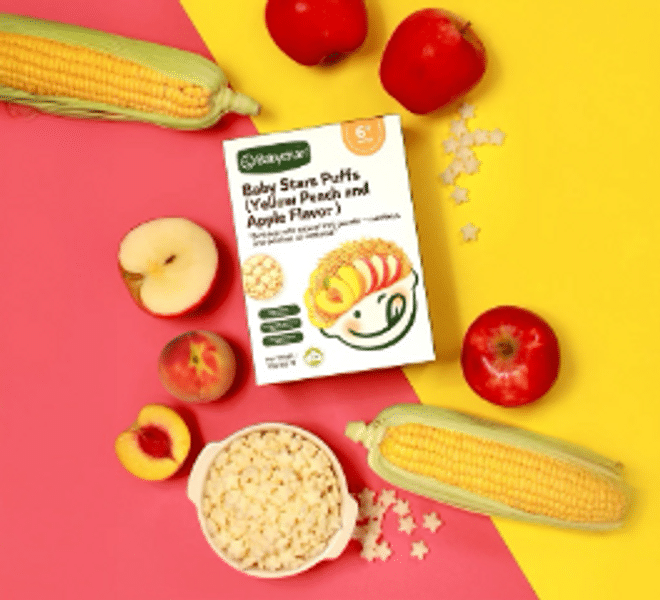 Babychan Stars Puffs (Yellow Peach & Apple) (6M+) 36g - Milkshop