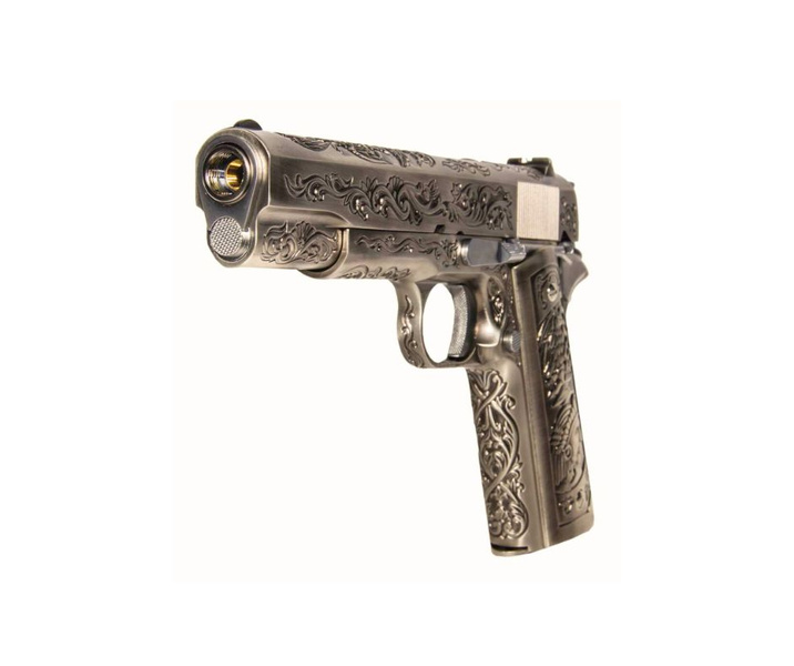 WE Silver 1911 Inca Warrior Engraving GBB Airsoft Pistol - Mk 7 Airsoft ...