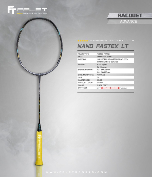 NANO FASTEX LT GY - MM Badminton Shop