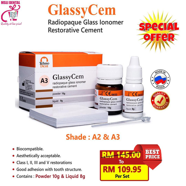 TEHNODENT - GLASSYCEM Radiopaque Glass Ionomer Filling Cement (GIC ...