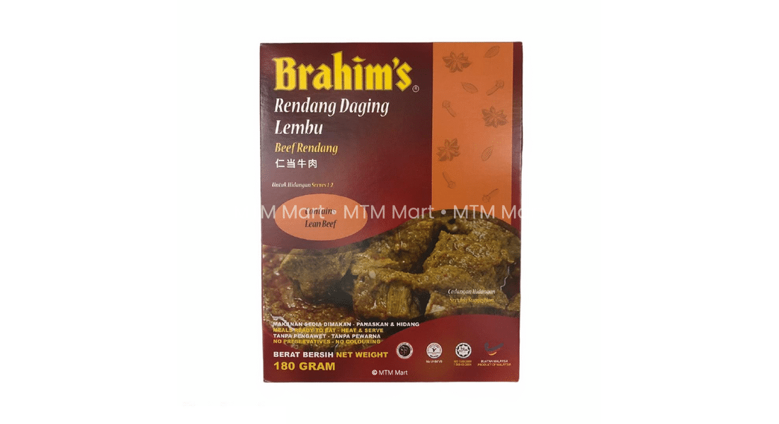 Brahim's Rendang Daging Lembu 180g - MTM Mart Taman Samudera