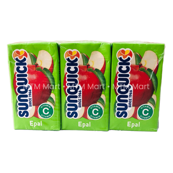 SUNQUICK Apple Fruit Drink 125ml x 3s - MTM Mart Taman Samudera