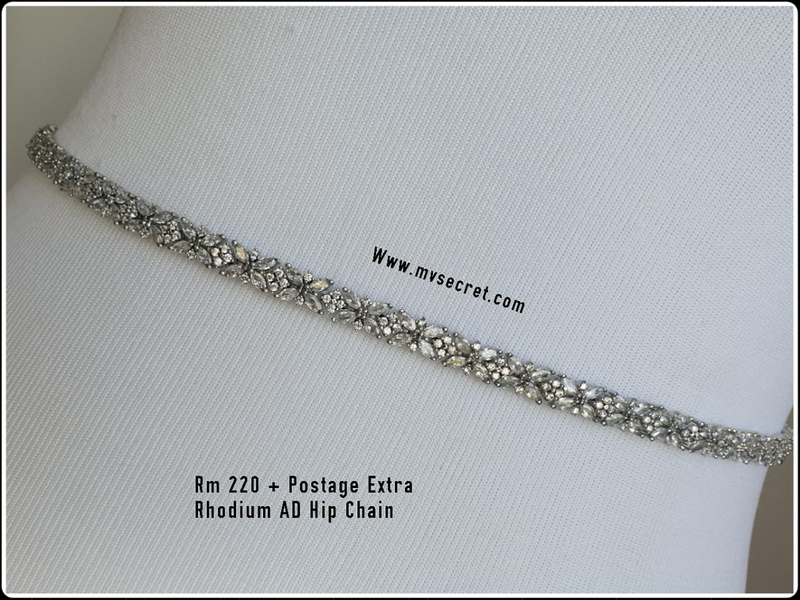 D.NO-003 - RHODIUM HIP CHAIN - MV SECRET JEWELLERY
