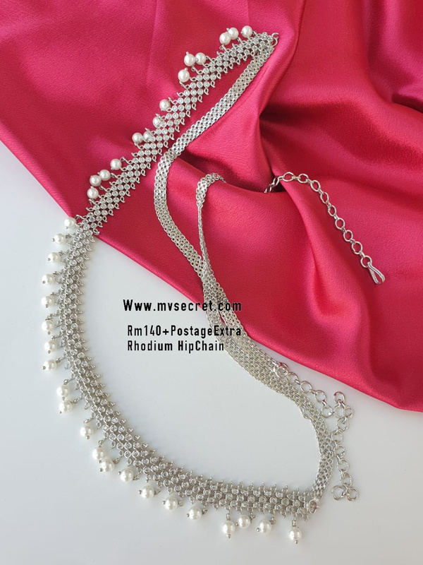 D.NO-020 - RHODIUM HIP CHAIN - MV SECRET JEWELLERY