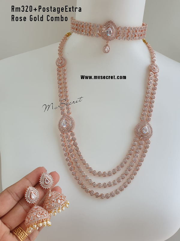 D.NO 001 - ROSE GOLD SEMI SET - MV SECRET JEWELLERY