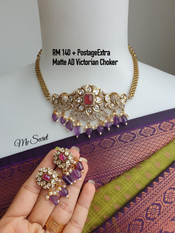D.NO-711 - VICTORIAN MATTE CHOKER - MV SECRET JEWELLERY