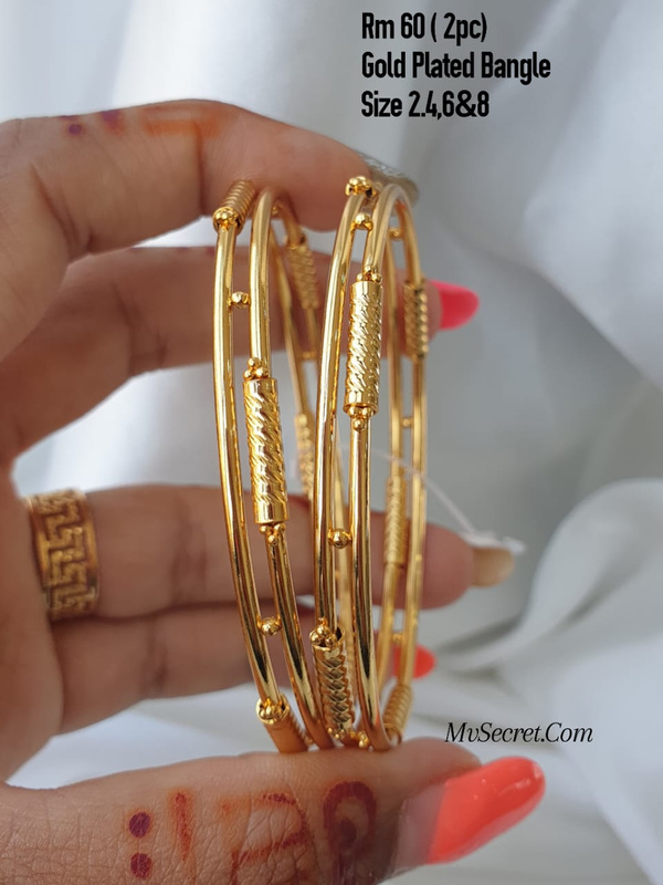 D.NO 077 - GOLD PLATED BANGLE (2 PCS) - MV SECRET JEWELLERY