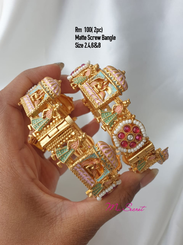 D.NO 129 - MATTE BANGLE (2PCS) - MV SECRET JEWELLERY