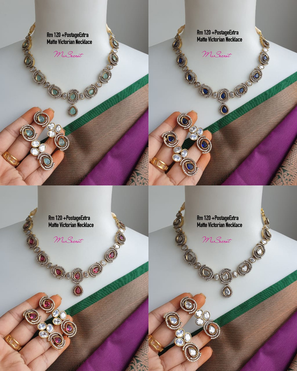 D.NO-923 - VICTORIAN MATTE NECKLACE - MV SECRET JEWELLERY