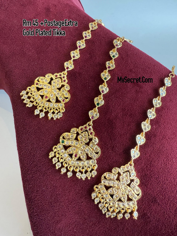 D.NO 025 - GOLD PLATED TIKKA - MV SECRET JEWELLERY