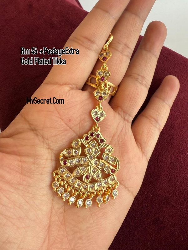 D.NO 025 - GOLD PLATED TIKKA - MV SECRET JEWELLERY