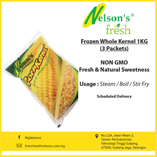 Frozen Whole Kernel PolyBag (3 packets x 1kg) - Nelson's Online Store