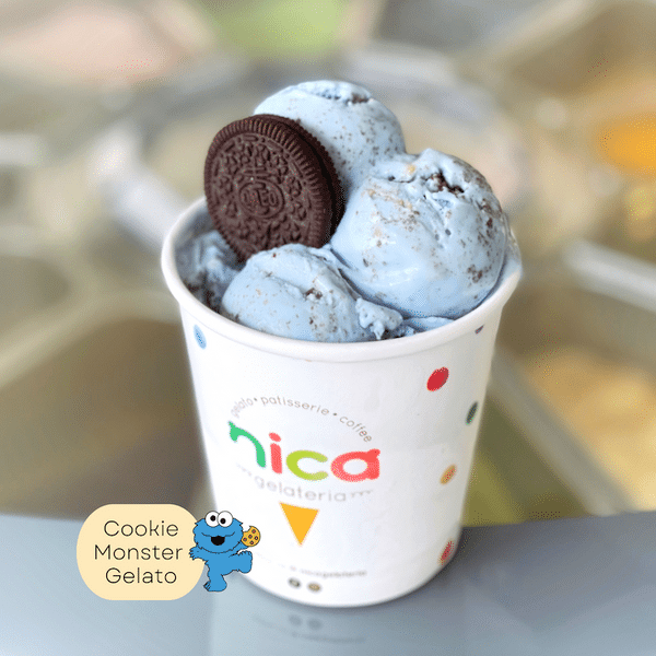 Cookie Monster Gelato (400g) - Nica Gelateria