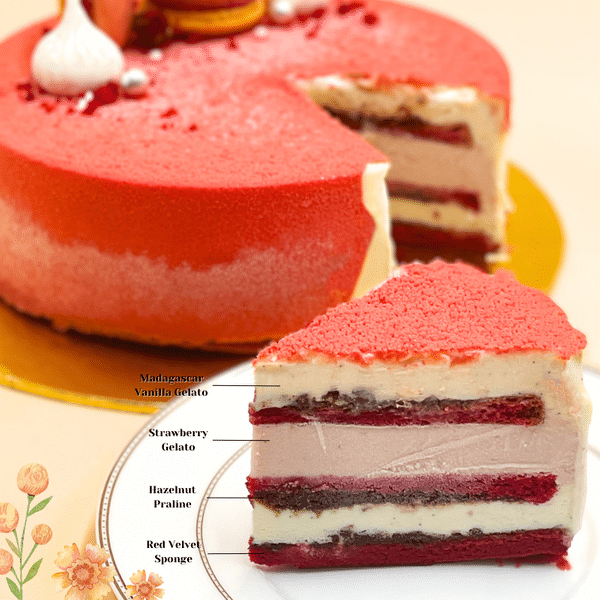 Velvet Love Gelato Cake - Nica Gelateria