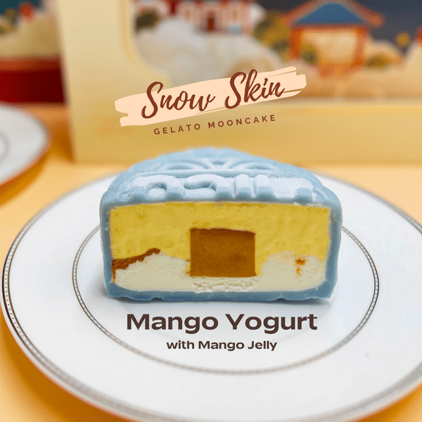 Snow Skin Mango Yogurt with Mango Jelly Gelato Mooncake - Nica Gelateria