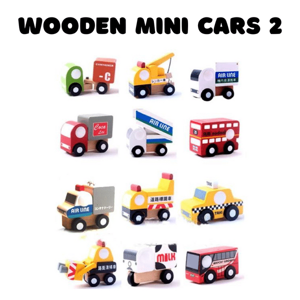 Wooden Mini Vehicles (Set of 12pcs) - ParenThing