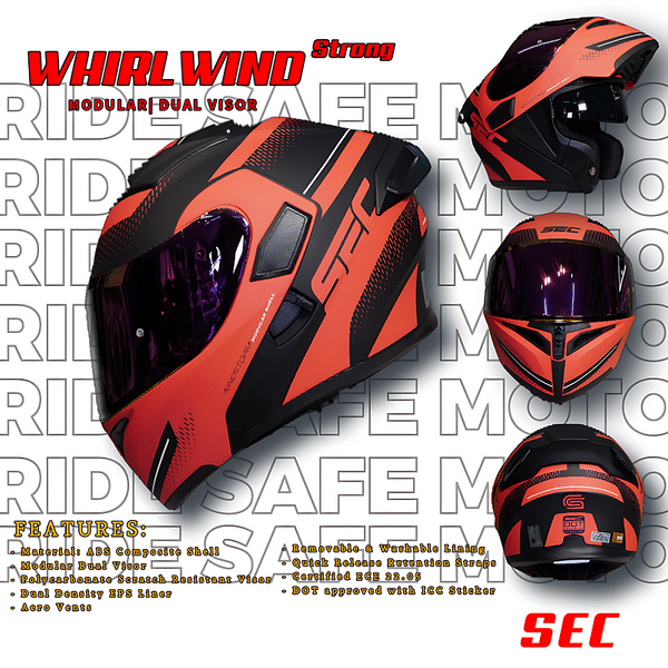 WHIRLWIND - STRONG (BLACK/RED) MATT - RIDE SAFE MOTO PH