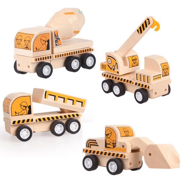 UDEAS Wooden Construction Vehicles - Rooke&Reese